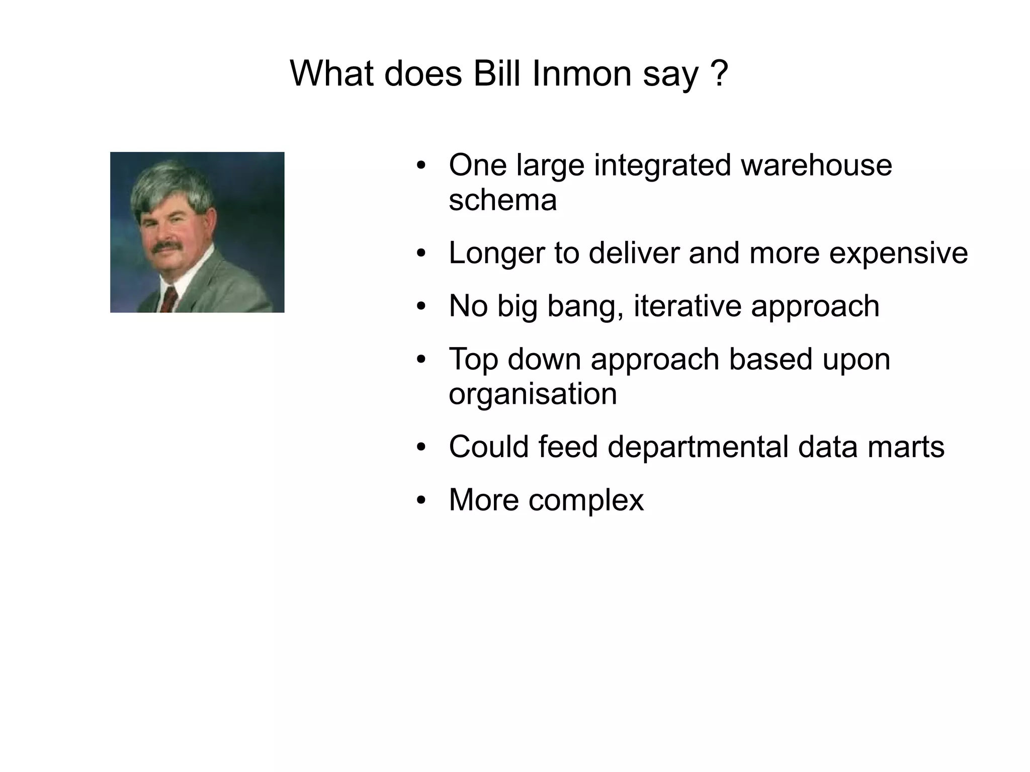 Data warehouse inmon versus kimball 2 | ODP