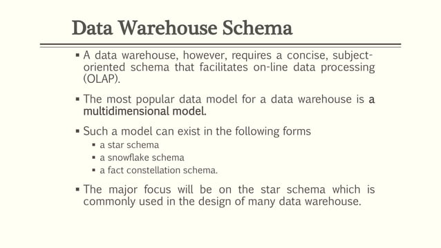 Data warehouse logical design | PPTX