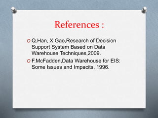 Data warehouse and Decision support system | PPTX