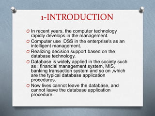 Data warehouse and Decision support system | PPTX