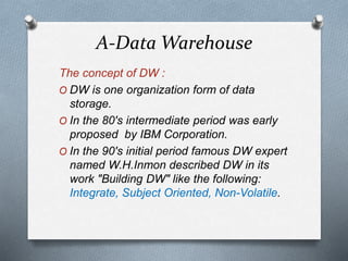 Data warehouse and Decision support system | PPTX