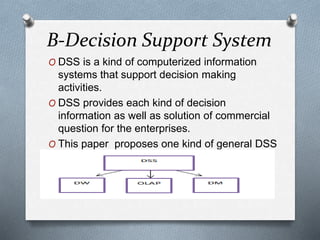 Data warehouse and Decision support system | PPTX