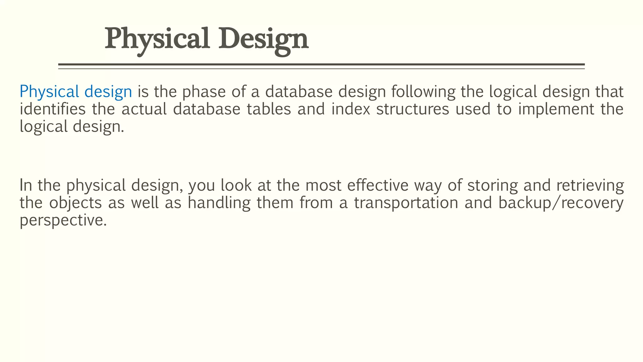 Data warehouse physical design | PPTX