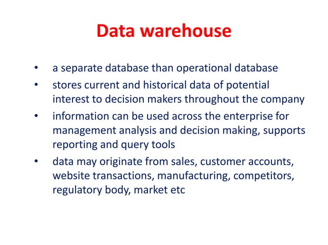 Data warehouses and data mining | PPT