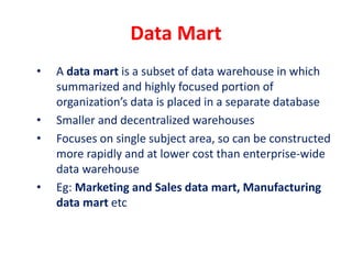 Data warehouses and data mining | PPT
