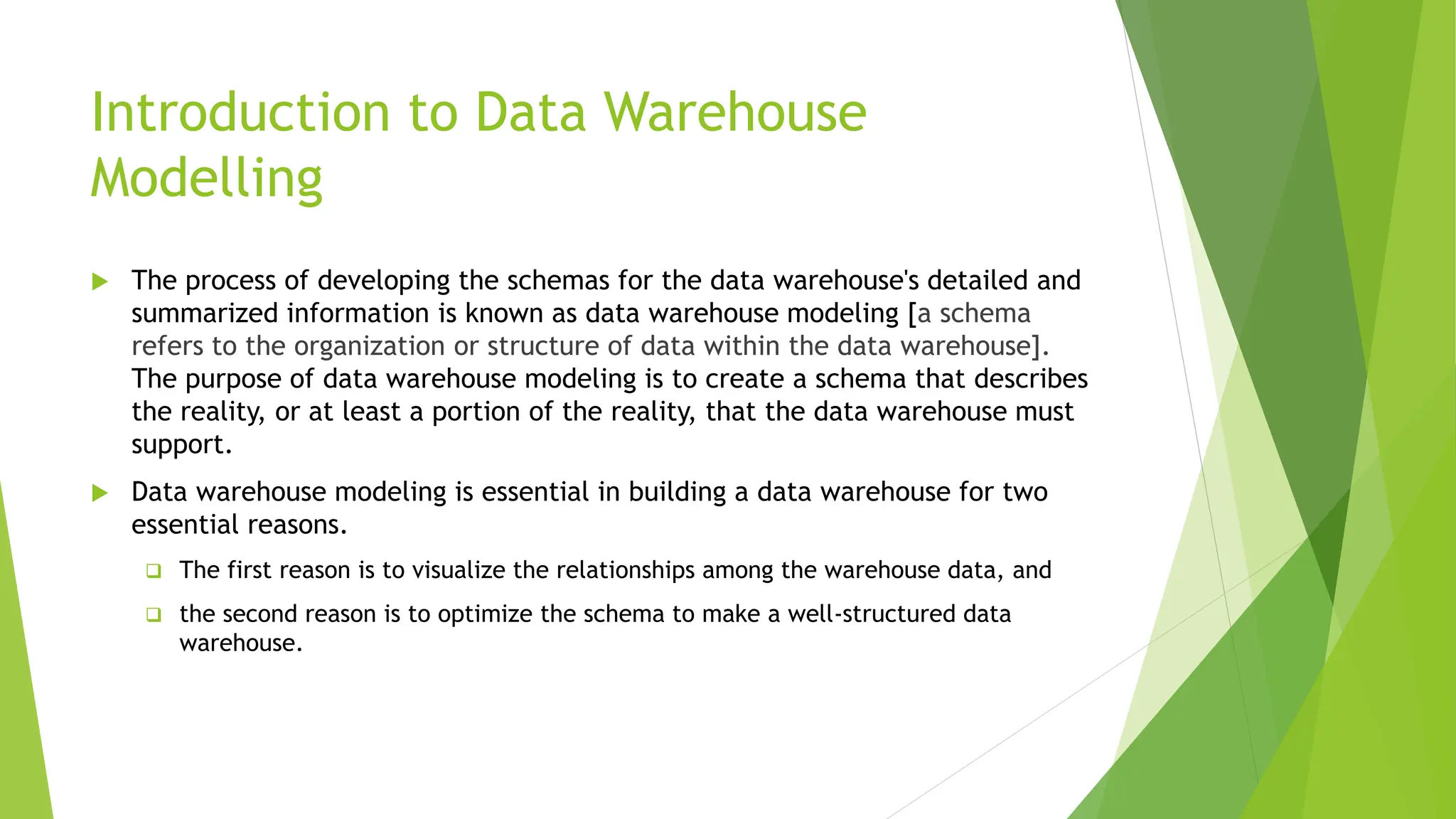 Introduction to Data Warehouse Modelling | PPTX