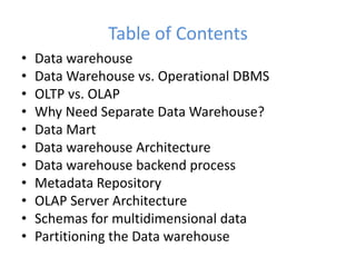 Data warehouse system and its concepts | PPT