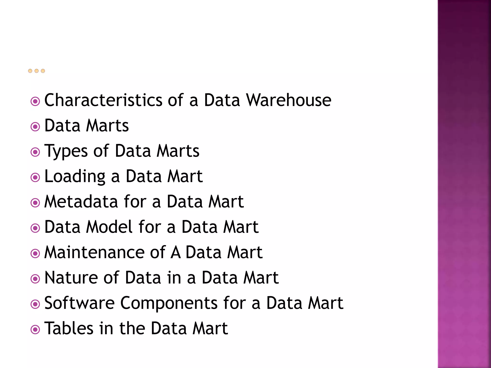 Data warehousing | PPTX | Databases | Computer Software and Applications
