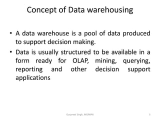 Data warehousing | PPTX