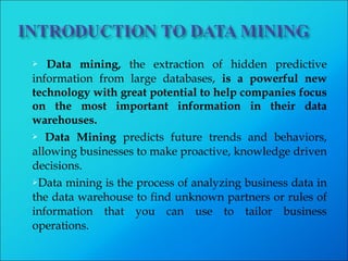 Datawarehouse | PPT | Databases | Computer Software and Applications