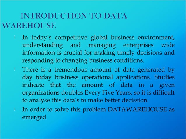 Datawarehouse | PPT