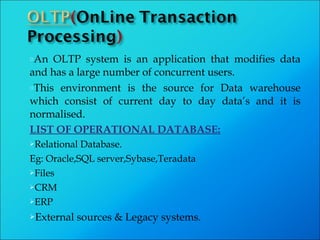 Datawarehouse | PPT | Databases | Computer Software and Applications