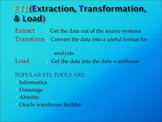 Datawarehouse | PPT | Databases | Computer Software and Applications