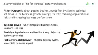 Data Warehouse - a Fit-For-Purpose Approach | PDF