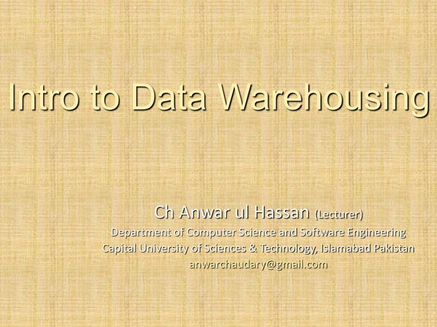 Introduction to Data Warehouse | PPT