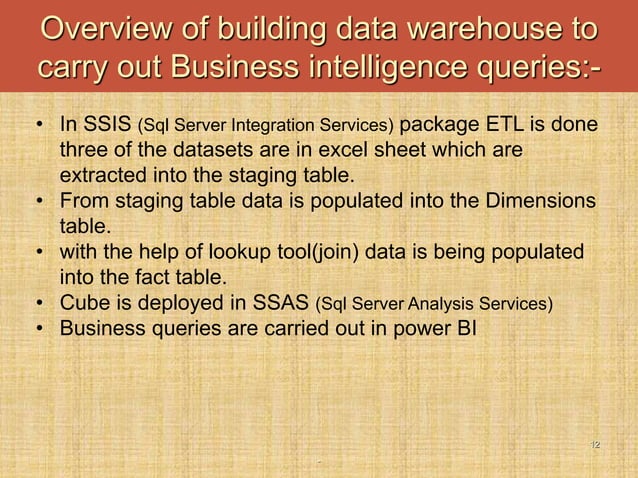 Intro to Data warehousing lecture 15 | PPT