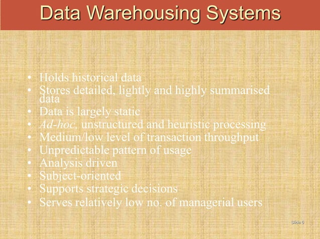 Intro to Data warehousing lecture 16 | PPTX | Databases | Computer Software and Applications