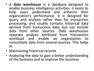 Data warehousing and data mart | PPTX