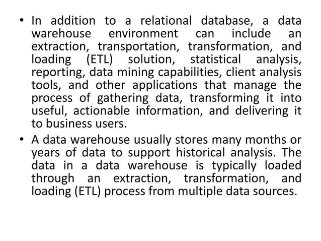 Data warehousing and data mart | PPTX