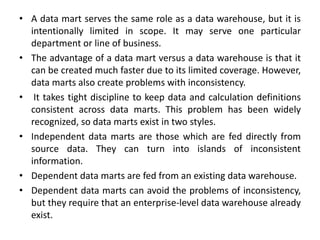 Data warehousing and data mart | PPTX