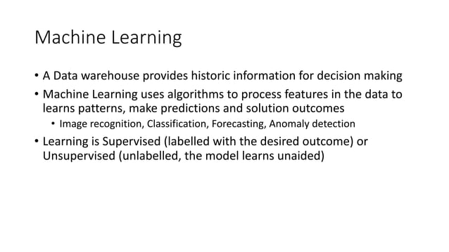 Data warehousing and machine learning primer | PPT