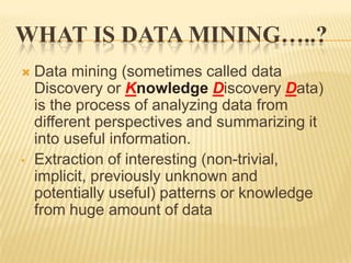 introduction to data warehousing and mining | PPT
