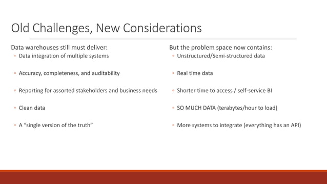 Design Principles for a Modern Data Warehouse | PPTX