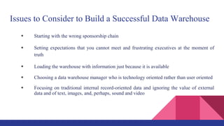 Data Warehousing Implementation Issues | PPTX