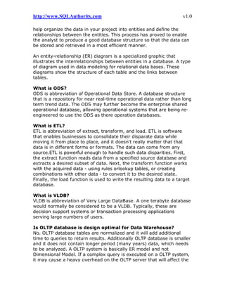 Data warehousing interview_questionsandanswers | PDF | Databases ...