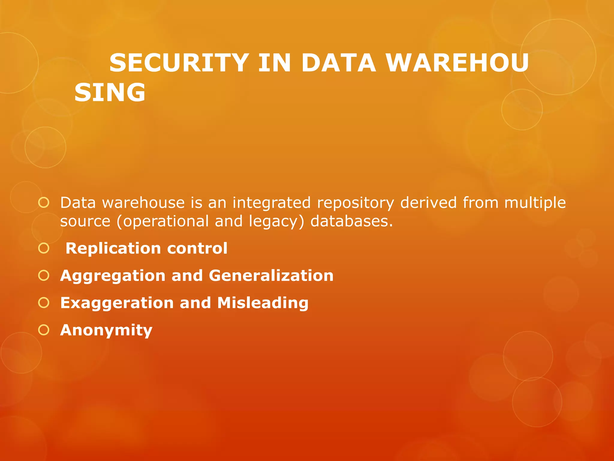 Data Warehousing ppt | PPTX | Databases | Computer Software and Applications