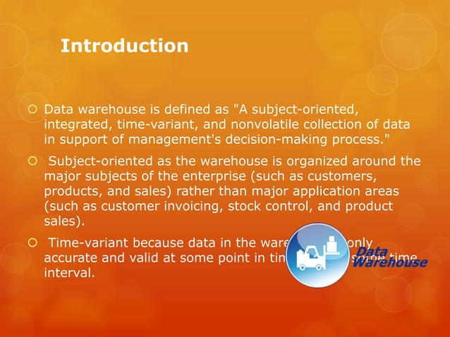 Data Warehousing ppt | PPTX | Databases | Computer Software and Applications