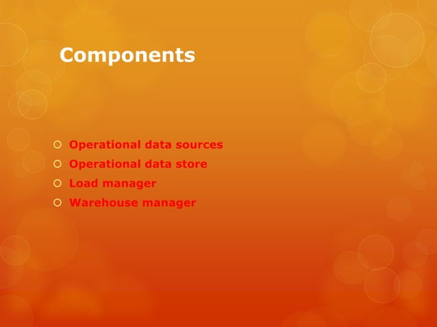 Data Warehousing ppt | PPTX | Databases | Computer Software and Applications