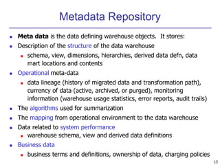 Data warehousing and online analytical processing | PPT