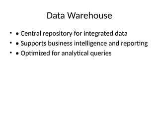 Data_Warehousing_Presentation in Database | PPT