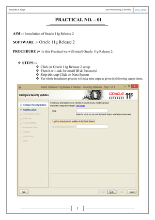 Data warehousing PRACTICAL (Sem - VI) | PDF