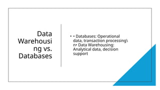 DATAWAREHOUSING Pppt for data warehouin | PPT