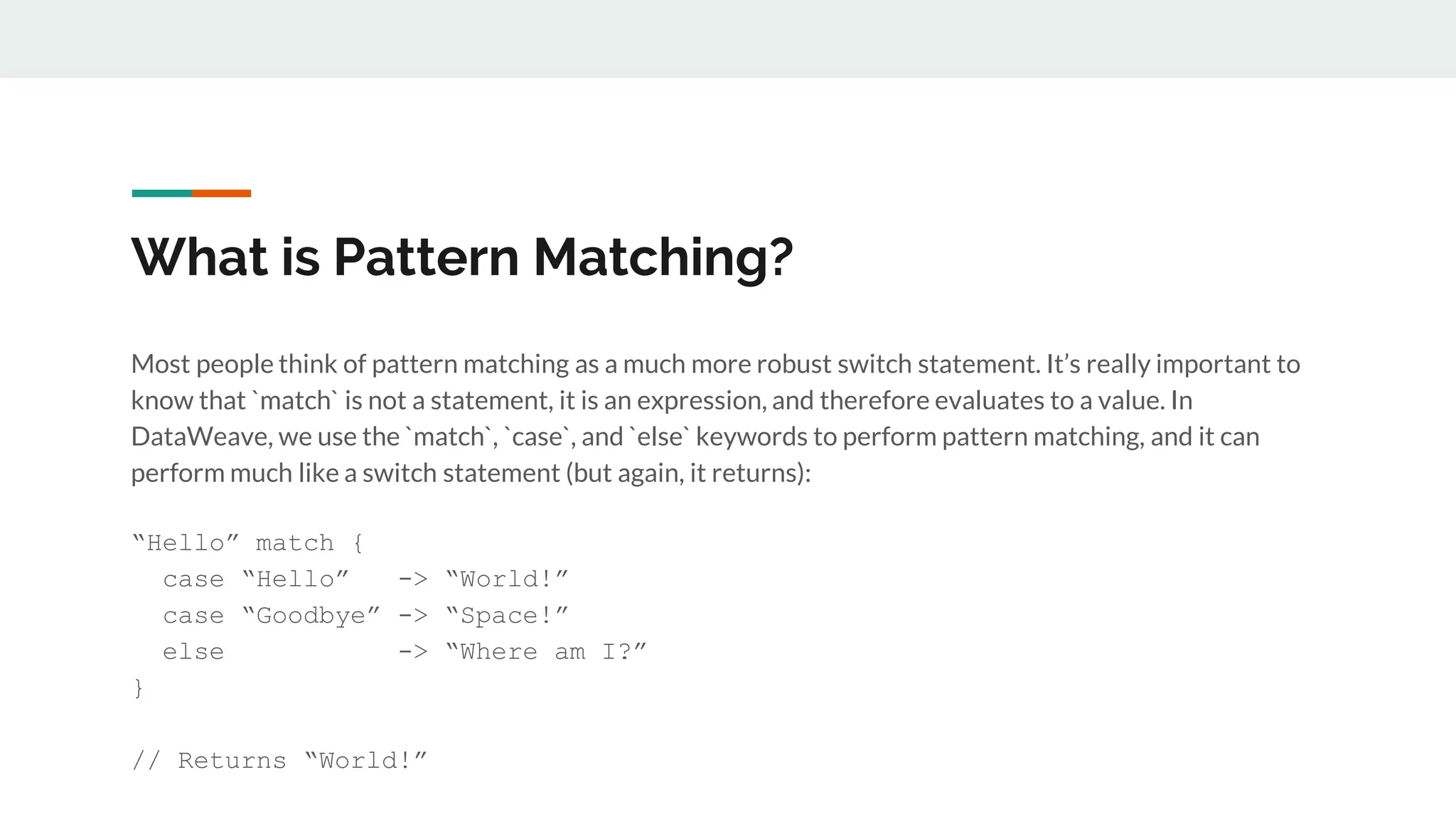 Data weave 2.0 advanced (recursion, pattern matching) | PPTX