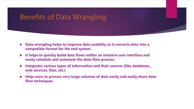DATA WRANGLING presentation.pptx | Databases | Computer Software and ...