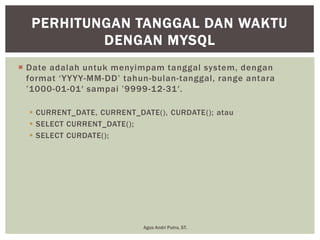 Date on MySql | PPTX