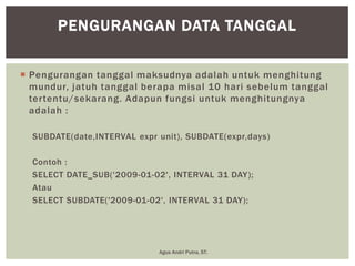 Date on MySql | PPTX