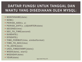 Date on MySql | PPTX
