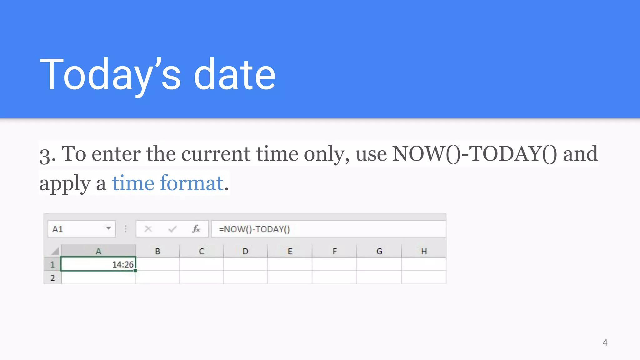 Spreadsheet Date And Time Functions Ppt