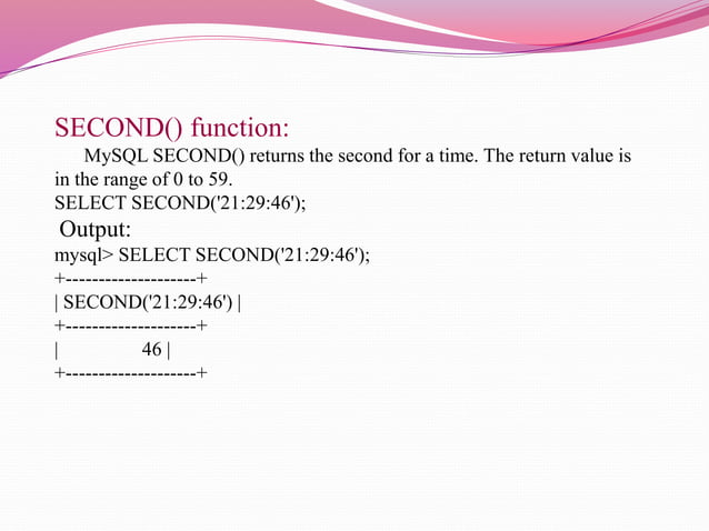 Date And Time Functions In Mysql Ppt 9594