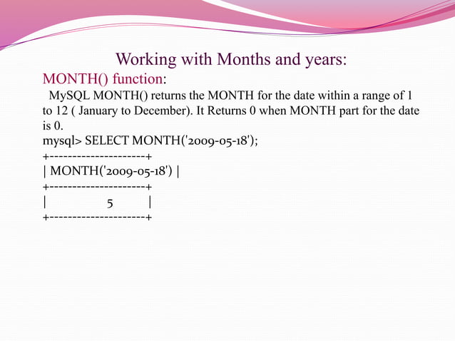 Date And Time Functions In Mysql Ppt 7937