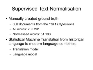 Datech2014 - Session 2 - An approach to Unsupervised Historical Text Normalisation | PDF ...