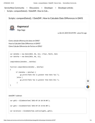 ServiceNow Como calcular DateDiff no ServiceNow | PDF