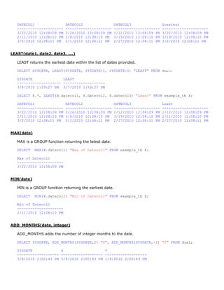 Oracle Date Functions | PDF
