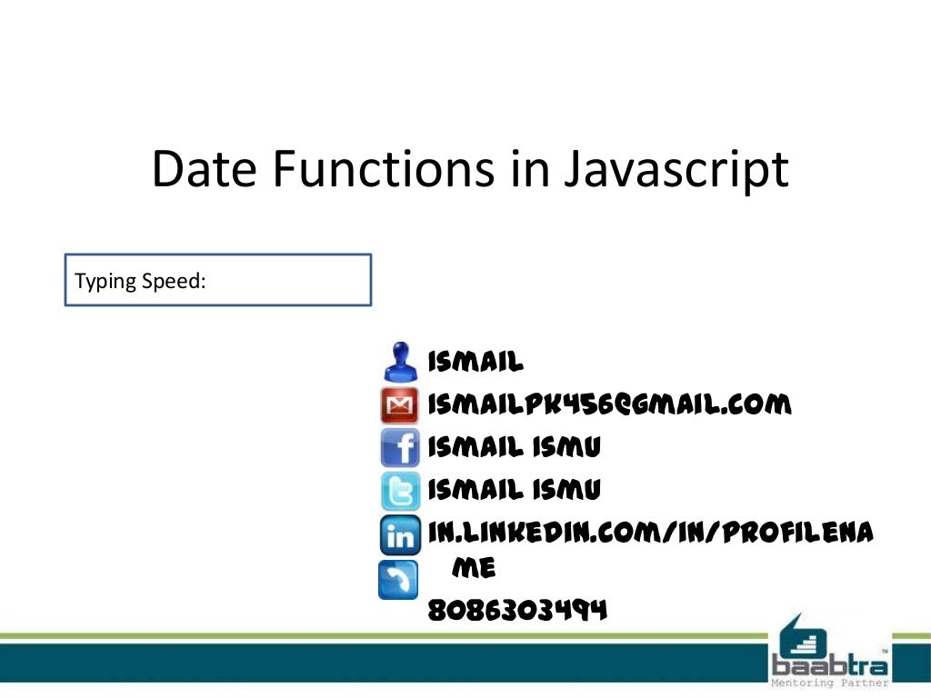 Date Functions In Javascript Date Functions In Javascript