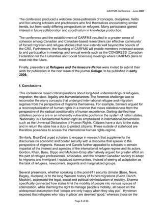 Refugees and the Insecure Nation: Managing Forced Migration in Canada | PDF