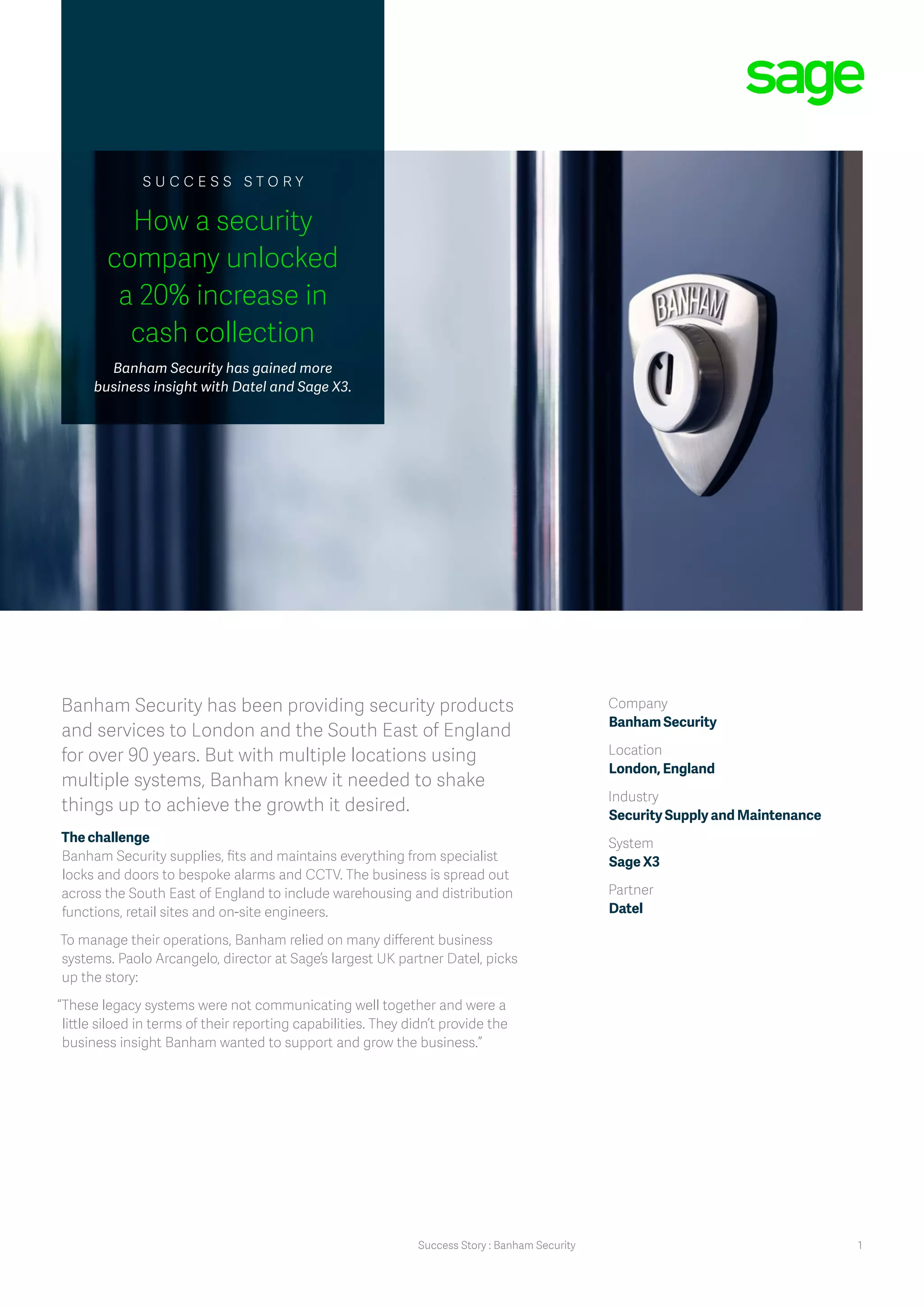 Banham Security - Connecting Sage X3 to Sage CRM | PDF | Business ...